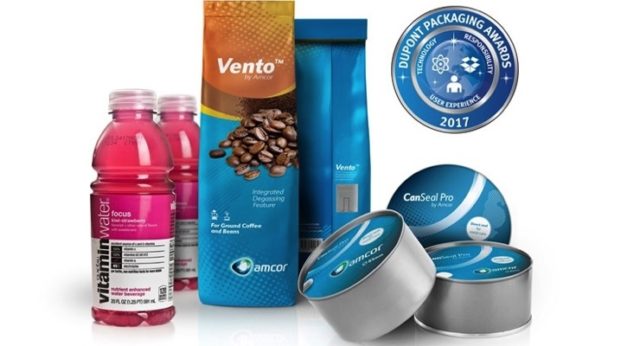 Amcor receives gold for Vento coffee packaging at DuPont Awards 2017