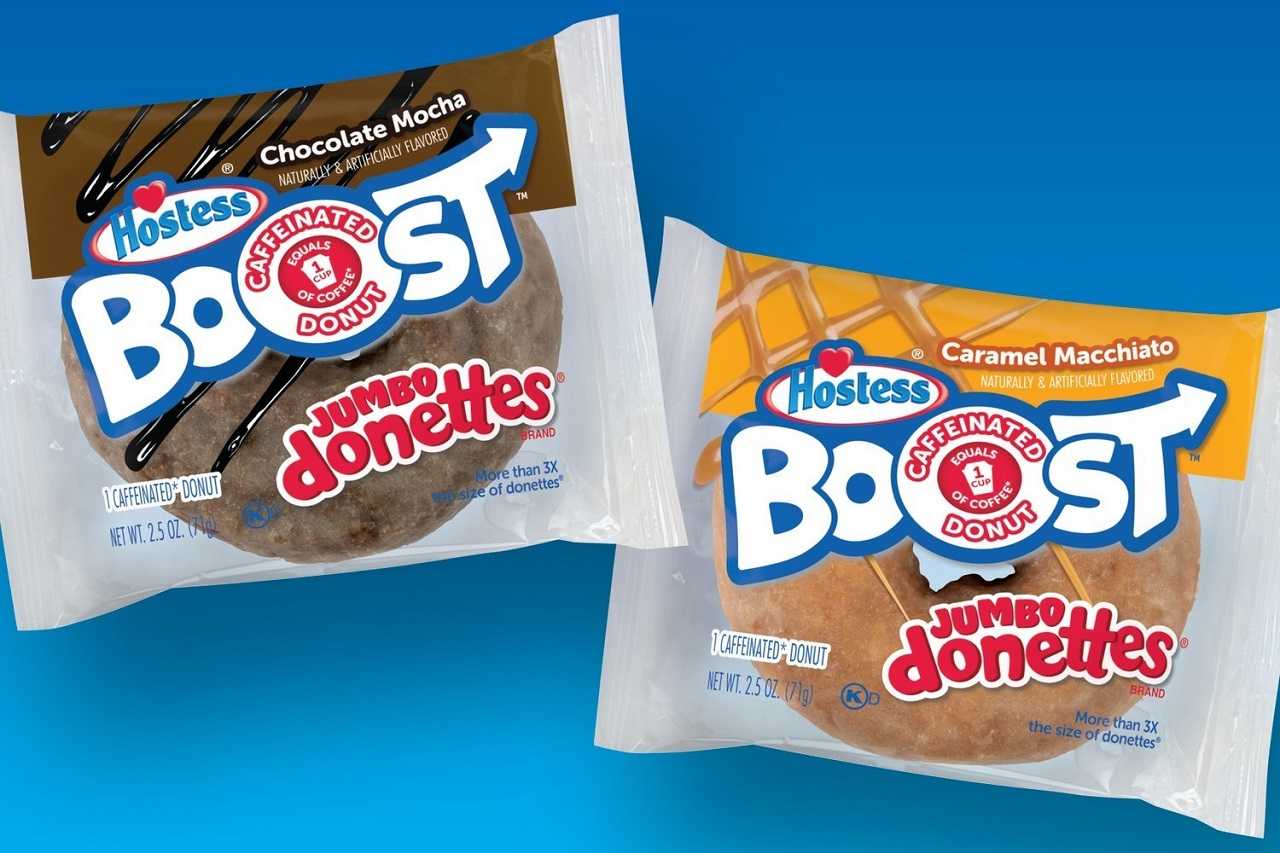 New caffeinated Hostess Boost Jumbo Donettes deliver a boost of energy