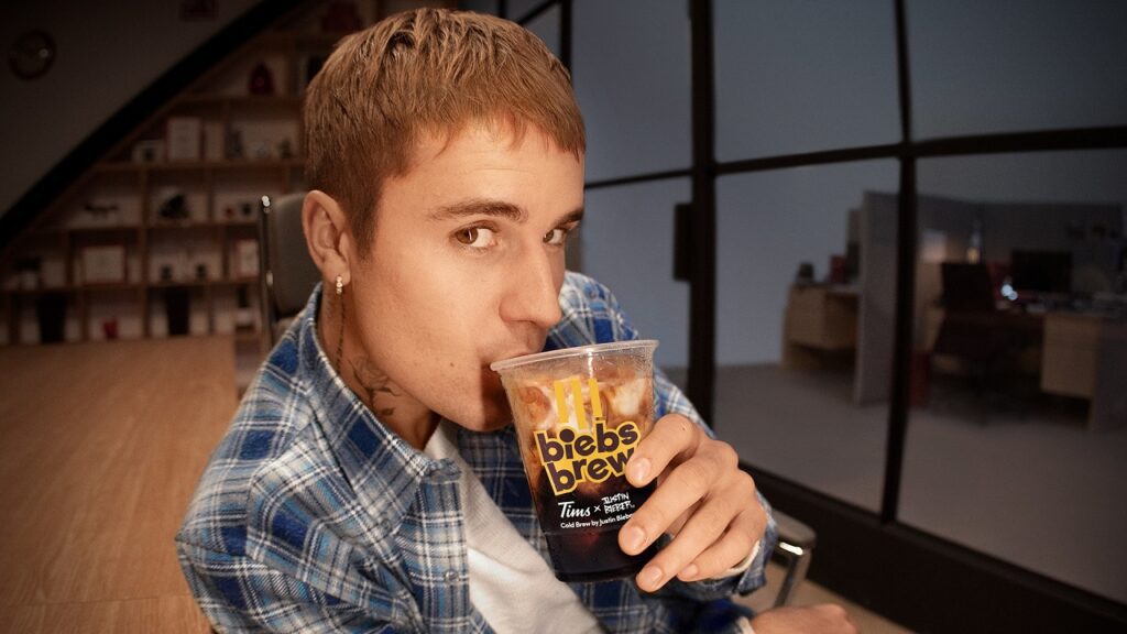 Justin Bieber 's new Brew is now available across Canada and US