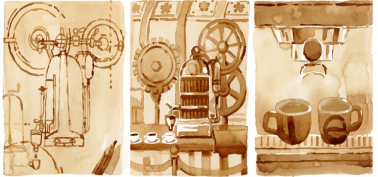 Doodle celebrates Angelo Moriondo, the inventor of the espresso machine