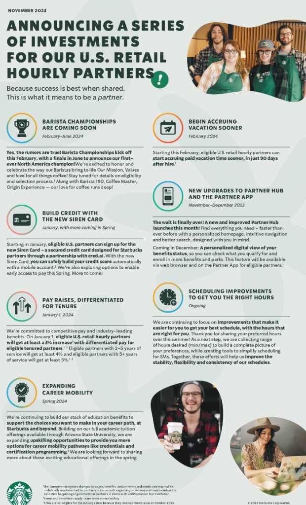 Starbucks reveals investments to enhance retail partner experience